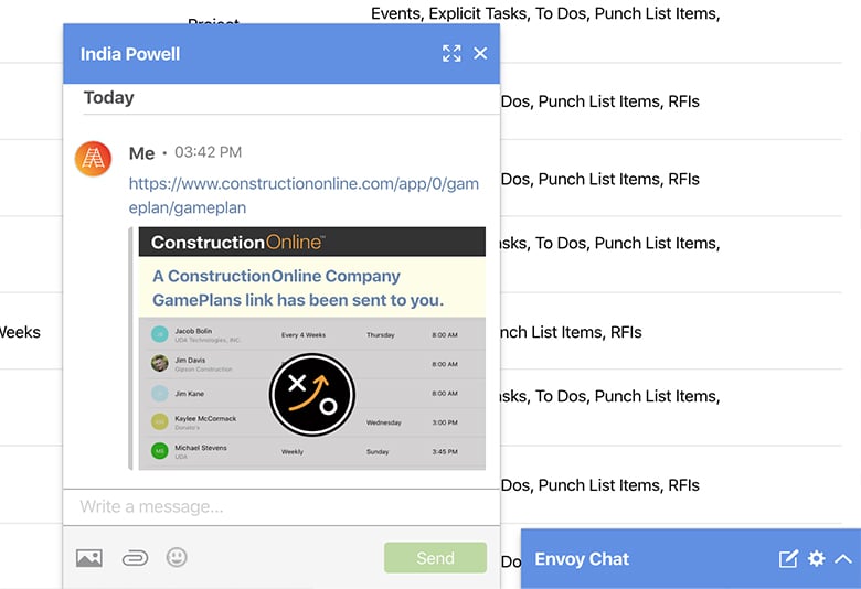 Construction Envoy™ Chat Software - UDA ConstructionOnline™